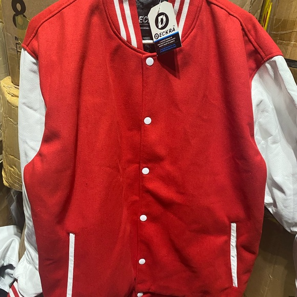 Jackets & Coats | Mens Varsity Jacket Genuine Leather Sleeve And Wool ...